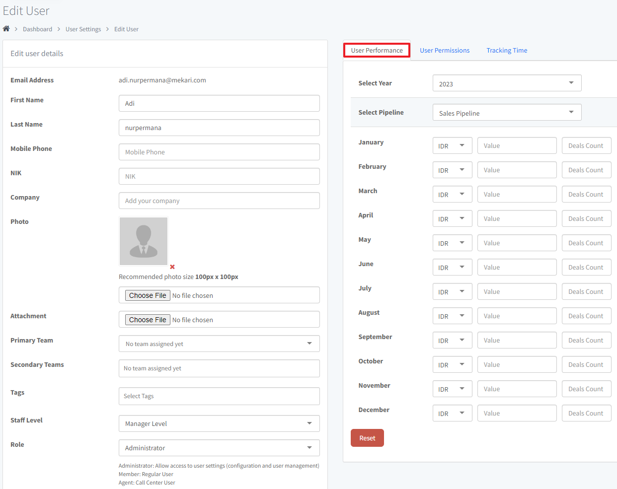 How to Set Target in Users Performance – Mekari Qontak