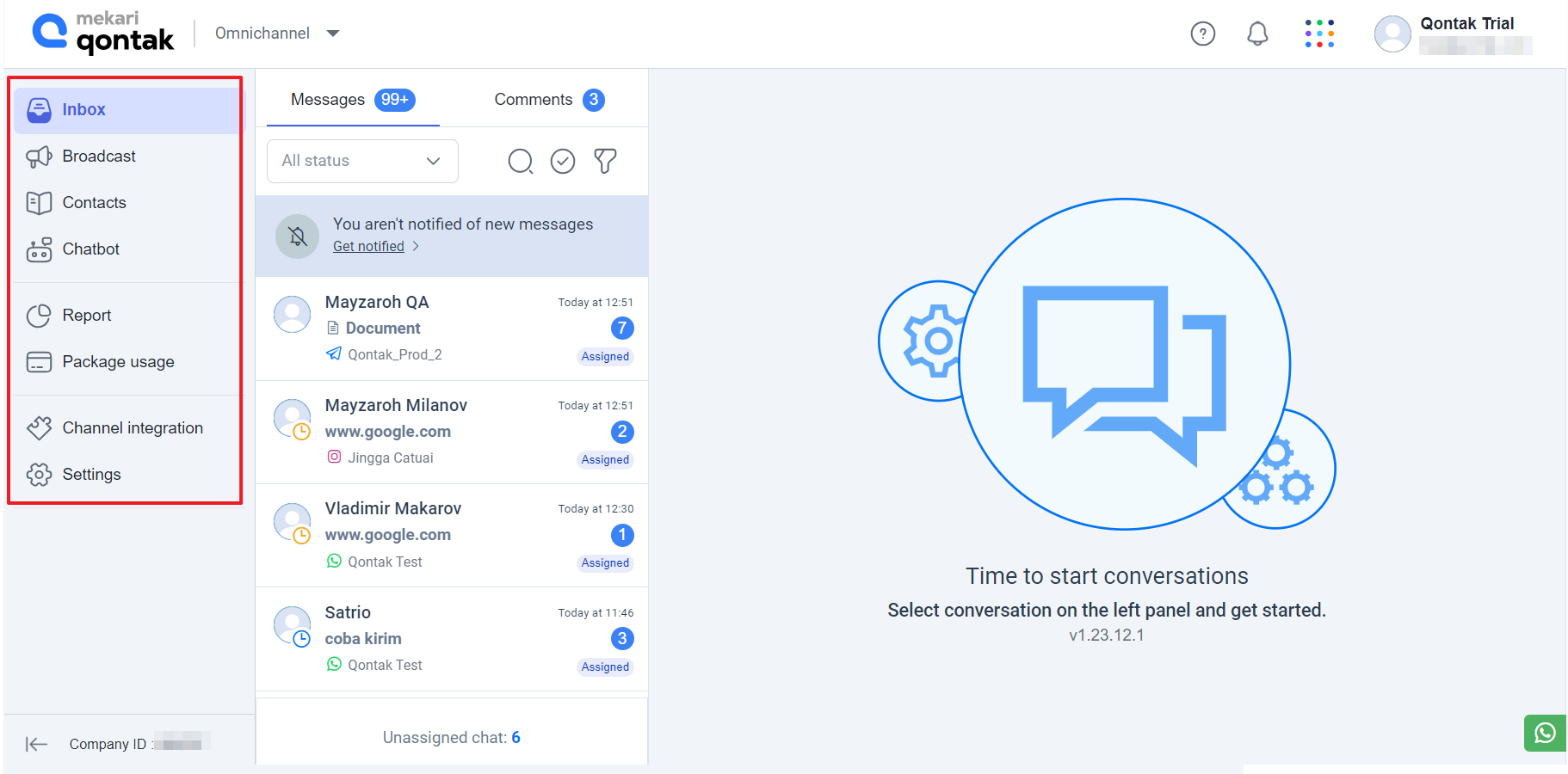 Tampilan Baru Menu Sidebar Qontak Omnichannel – Mekari Qontak